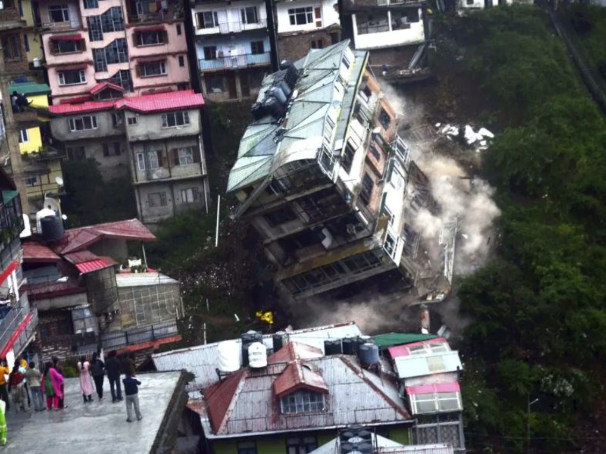 8-storey Building Collapses In Shimla Due To Massive Landslide, Visuals Go Viral