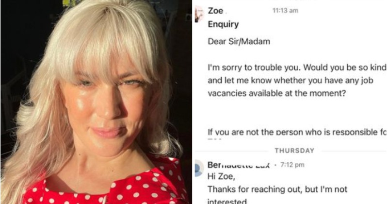 Woman Receives Job Rejection After 8 Years