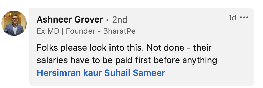 BharatPe CEO Claims No 'Money' Left To Pay Salaries Since Ashneer ...