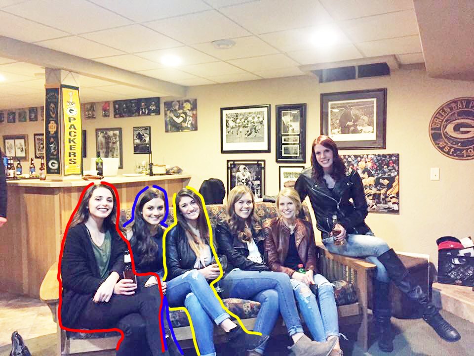 Optical Illusion - Six Women But Only Five Pairs Of Legs!