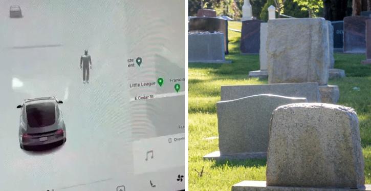 Tesla Detects People In An Empty Cemetery In Spooky Video