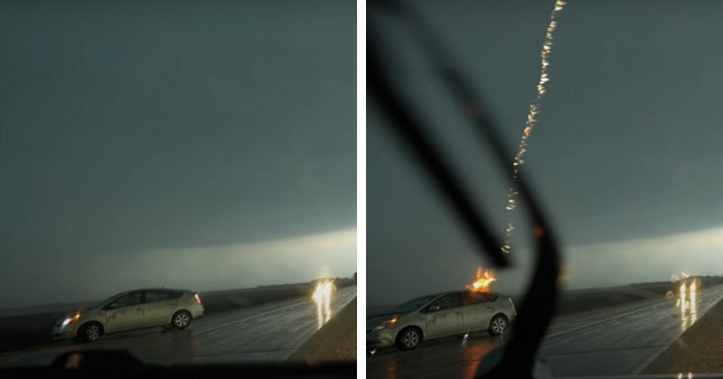 Lightning Strikes Toyota Prius In USA's Iowa
