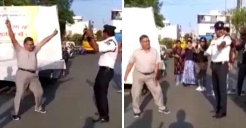 Man And Traffic Cop Dance To Janu Meri Jaan In Viral Video
