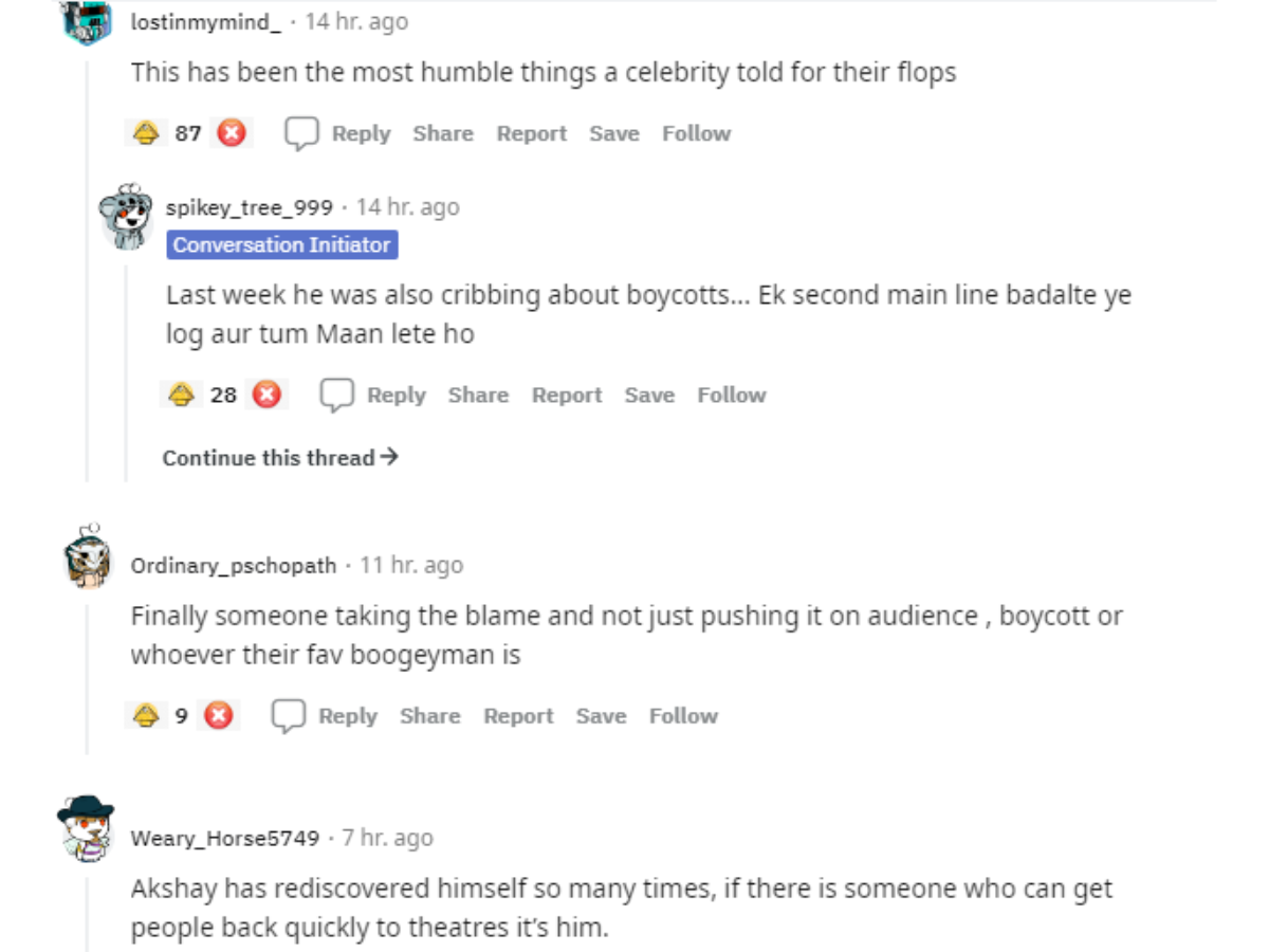 People Laud Akshay Kumar For Admitting His Fault & Not Blaming Audience For Box Office Failure