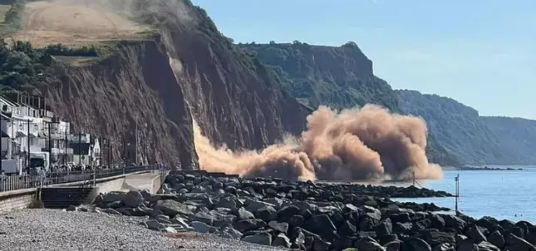 Hot Weather Causes Cliff Collapse On UK Beach