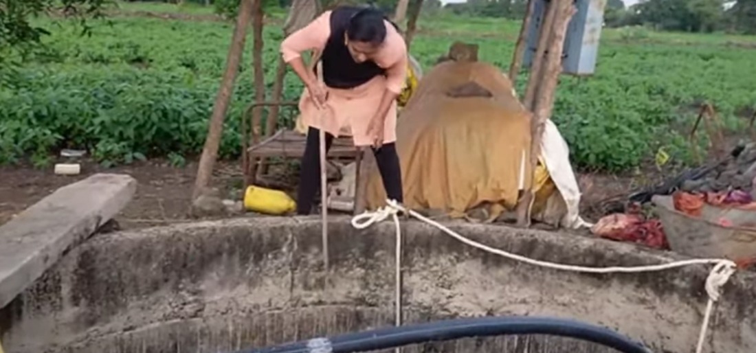 Woman Rescues Snake Trapped In Well
