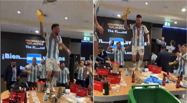 FIFA World Cup: Lionel Messi Dancing On The Table With The Trophy Is ...