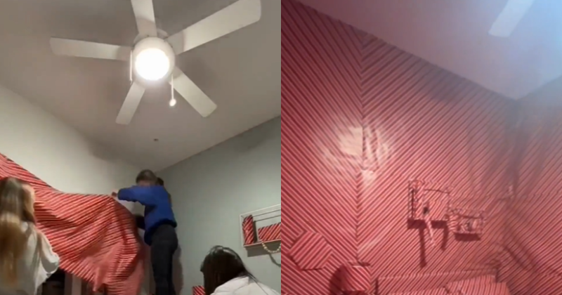 Friends Surprise Roommate By Covering Entire Room In Gift Wrap