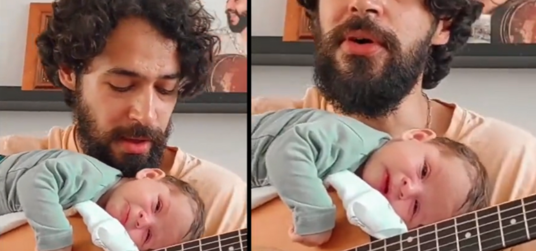Father Sings A Lullaby For Baby