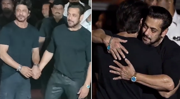 Fans Are Getting 'Karan Arjun' vibes As SRK Hugs And Kisses Salman Khan ...