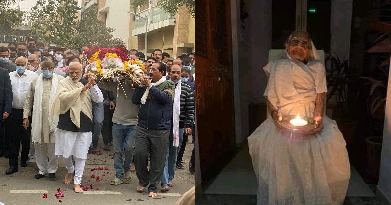 Prime Minister Modi Leads Funeral Procession Of Mother Heeraben, Pays ...
