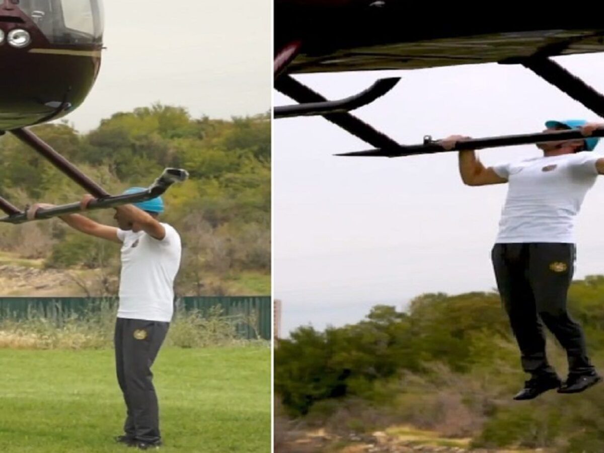 Man Does Pull Ups While Hanging From A Helicopter To Set Guinness World ...