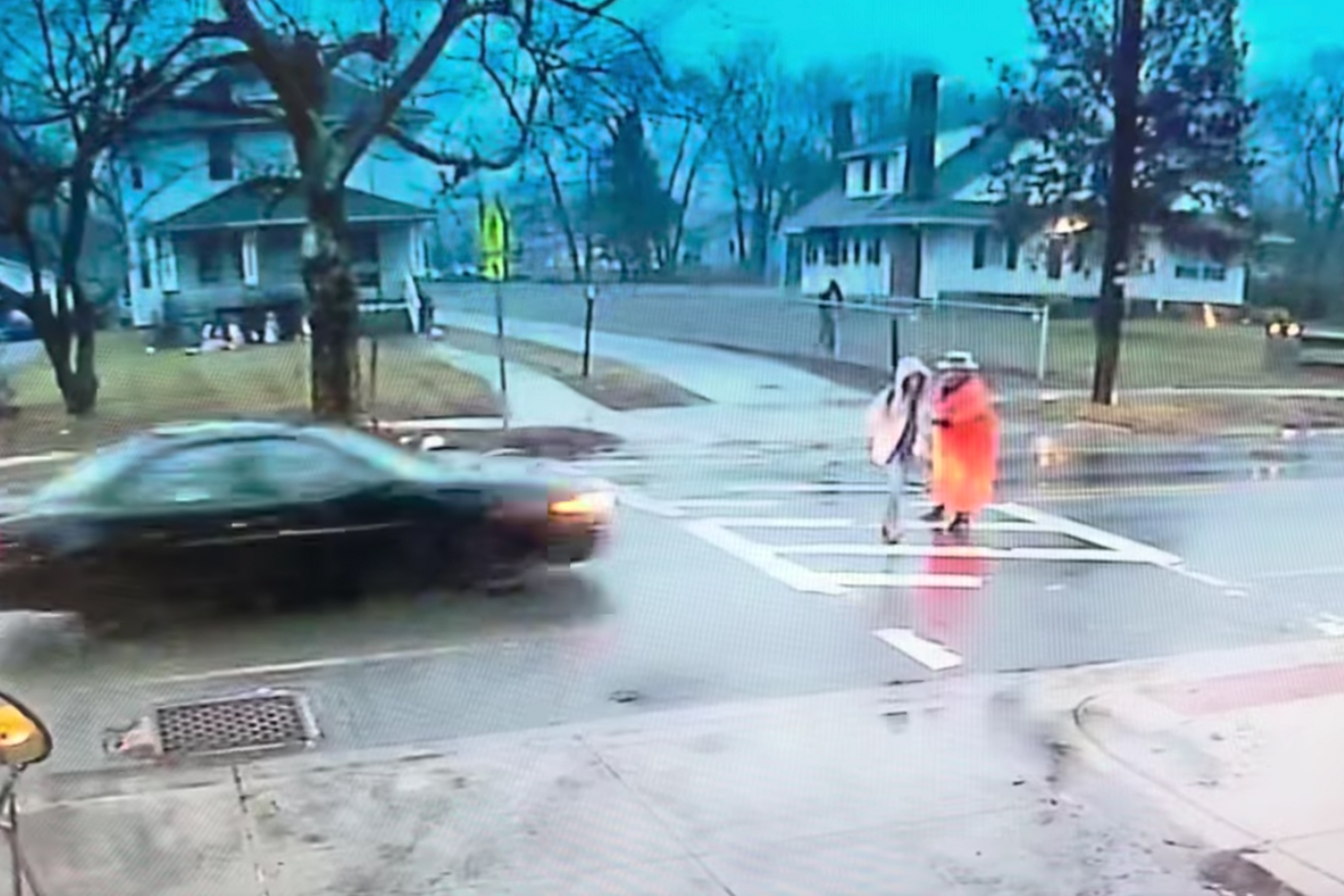 Crossing Guard Saves Child From Being Hit By Speeding Car