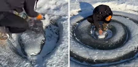 Man Creates Life-like Ice Snake Sculpture Realistic Enough To Frighten ...