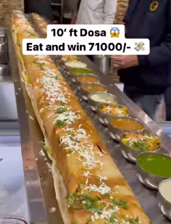 Delhi Restaurant Is Offering Rs 71,000 To Anyone Who Finishes A 10ft ...