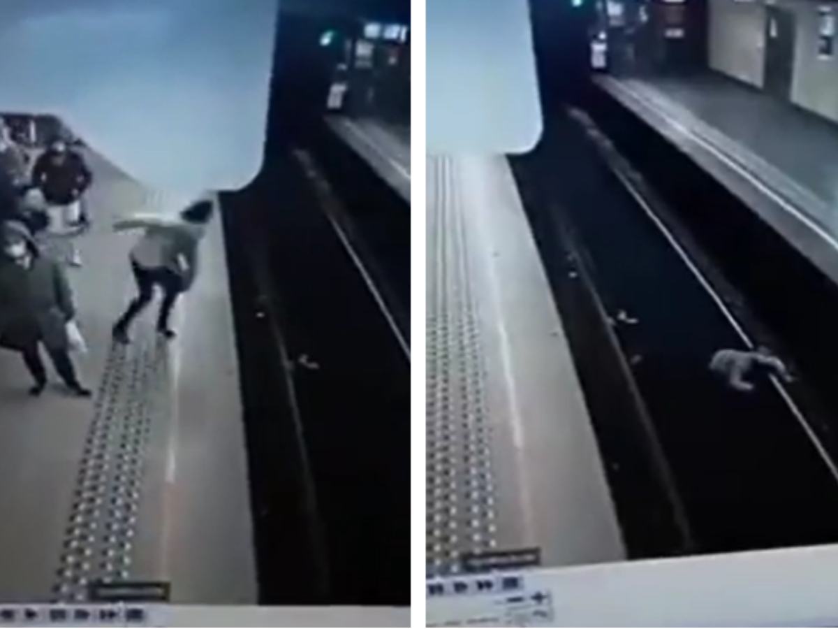 Train Stops Inches Away From Woman Who Fell On Tracks