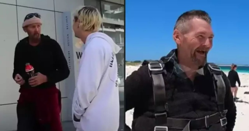 Aussie Boys Take Homeless Man Skydiving
