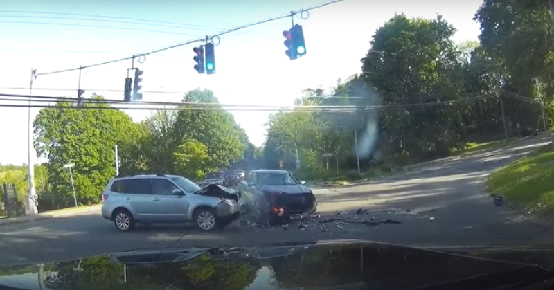 Video Shows Two Cars Colliding With Each Other