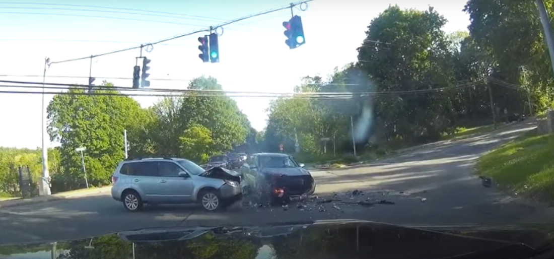 Video Shows Two Cars Colliding With Each Other