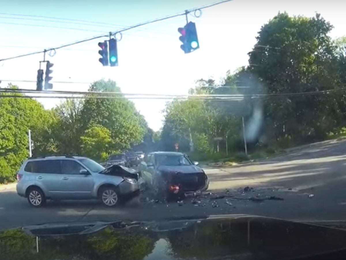 Video Shows Two Cars Colliding With Each Other