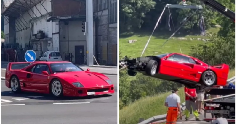 Ferrari F40 Worth Upto Rs 19 Crores Smashes Into Wall