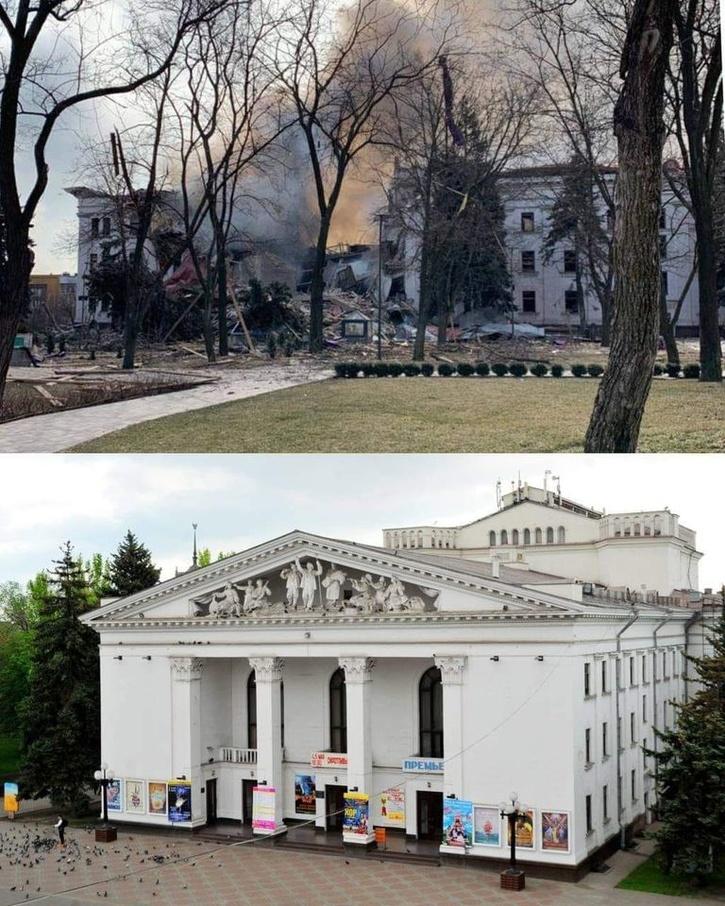 Visuals Emerge Showing Damage Of Russian Bombing On Theatre That ...
