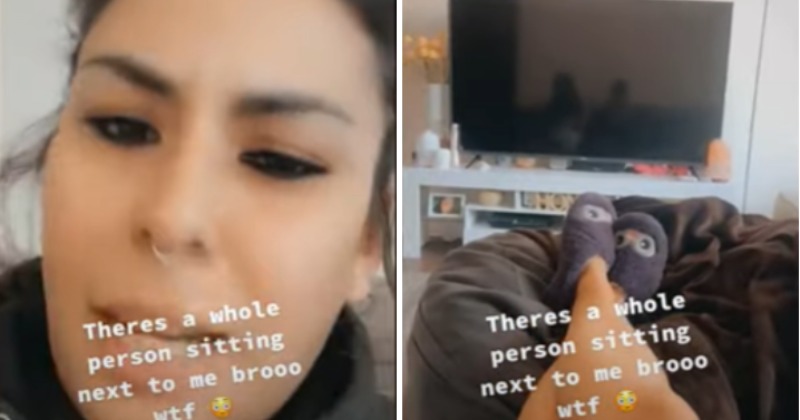 Woman Sees Reflection Of Ghost Sitting Next To Her