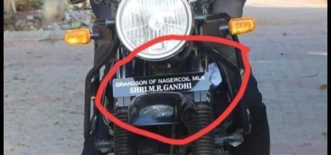 Tamil Nadu Man Roams Around With 'Grandson Of MLA' Sticker On Bike
