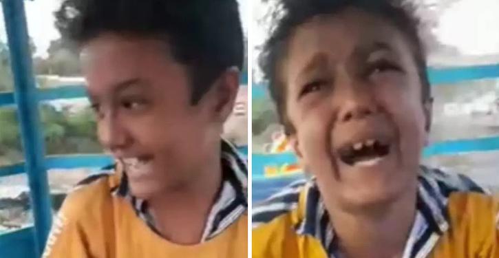 Little Boy Gets Terrified On Swing Ride, Invoking Gods Out Of Fear