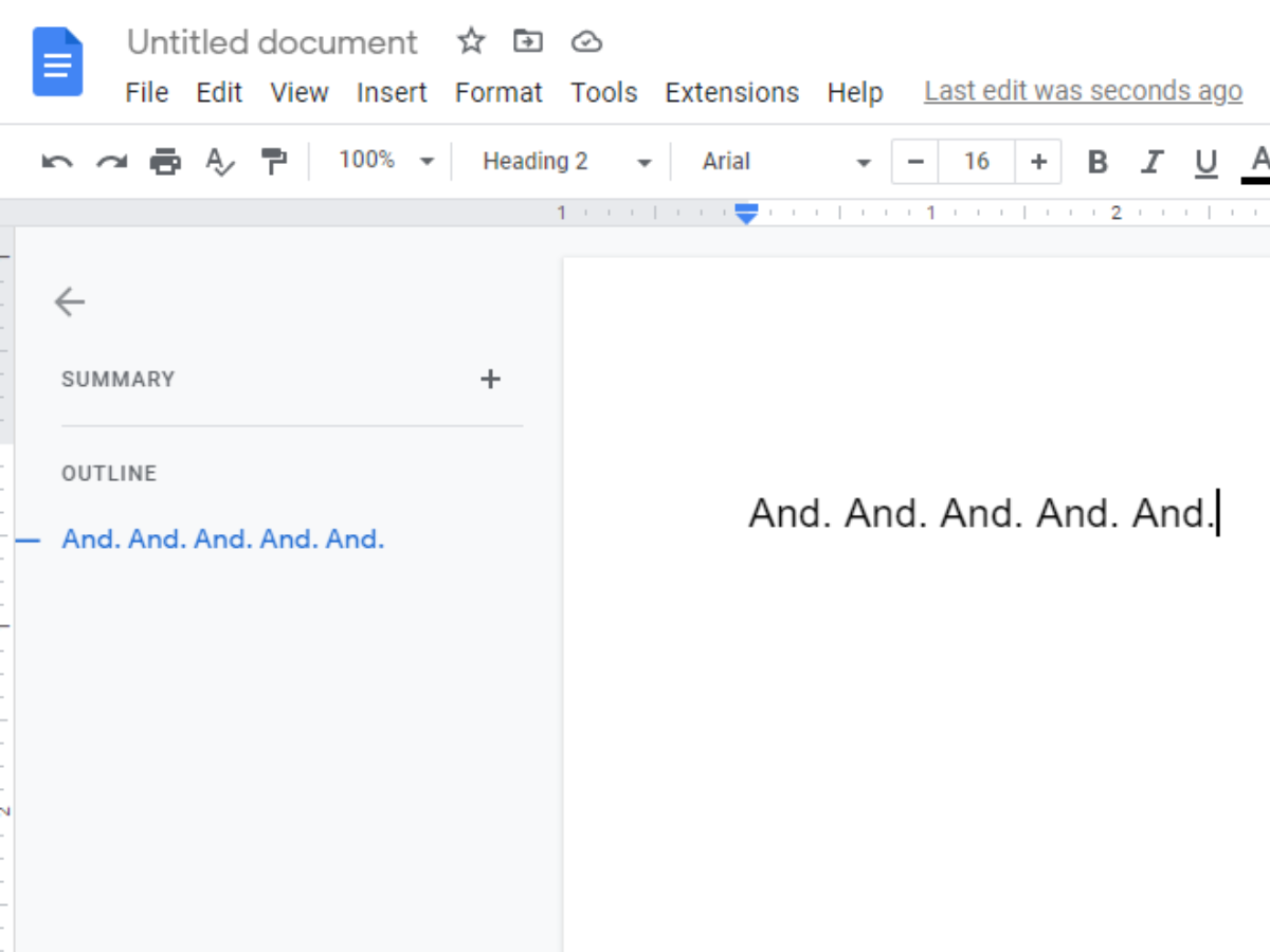 Typing 'And. And. And. And. And.' Into Google Docs Could Crash Your File