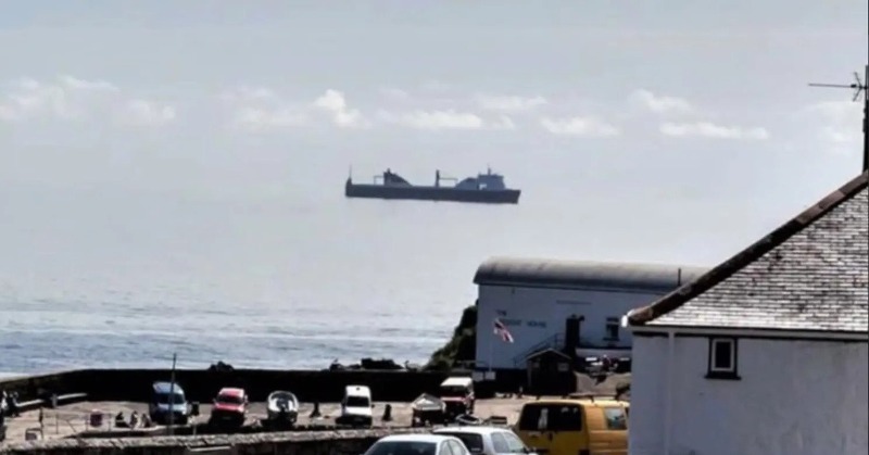 Optical Illusion Appears To Show A Ship 'Floating' Across The Sky