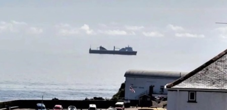 Optical Illusion Appears To Show A Ship 'Floating' Across The Sky