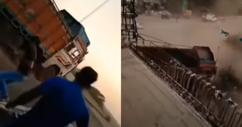 Video Of Truck Falling Off Mumbai Bridge Goes Viral