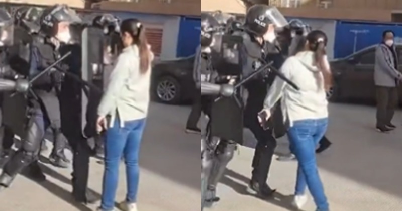 Brave Chinese Girl Confronts Riot Cops, Refuses To Stop Filming During ...