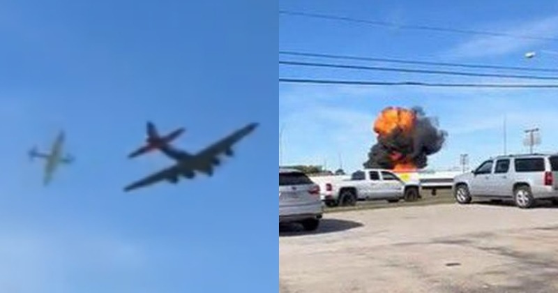 Horrific Video Shows 2 Fighter Planes Crash Mid-Air During US Airshow ...