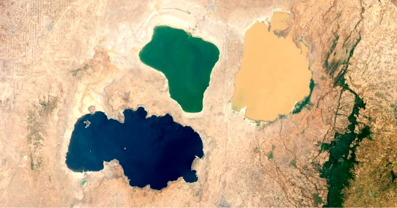 Satellite Image Shows Three Ethiopian Lakes Next To Each Other In Three ...
