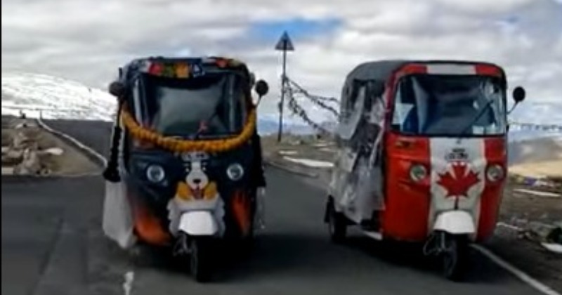 Auto Rickshaws Set World Record By Driving On Road At Umling La Pass