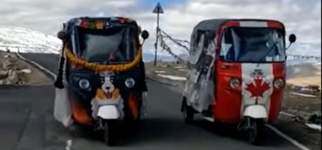 Auto Rickshaws Set World Record By Driving On Road At Umling La Pass
