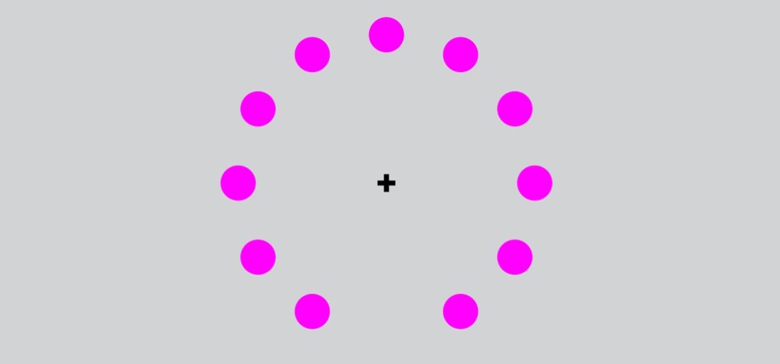 Optical Illusion: Lilac Chaser Illusion Makes The Circles Vanish