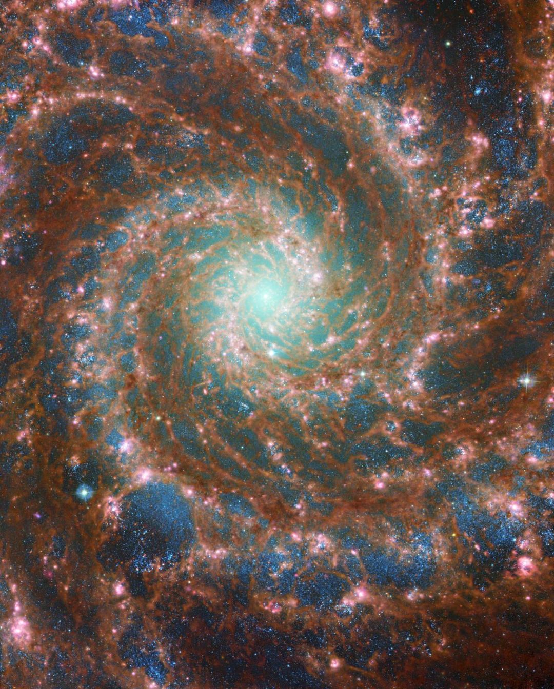 सामने आई Phantom Galaxy के 'दिल' की तस्वीर, James Webb और Hubble ...