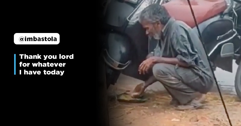 Video Of Man Eating Food Amid Heavy Rain Viral