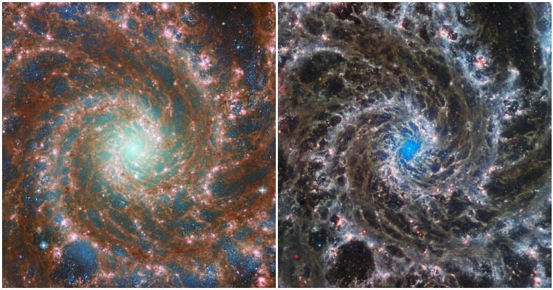 सामने आई Phantom Galaxy के 'दिल' की तस्वीर, James Webb और Hubble ...