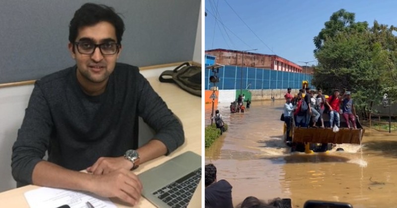 upGrad CEO Travels To Office On A Tractor Amid Bengaluru Floods