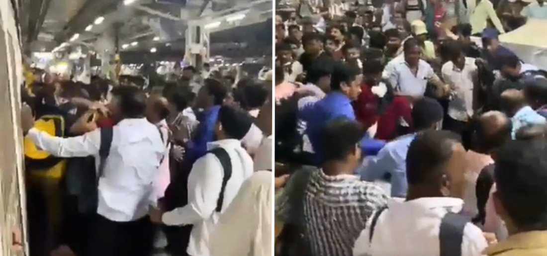 Mumbai Train Passengers Beat Up Men For Blocking Door