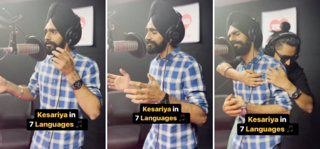 Watch Viral Video Of A Man Singing 'Kesariya' In 7 Languages
