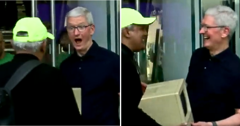 Customer Brings 1987 Macintosh SE To Tim Cook At Mumbai Apple Store Launch