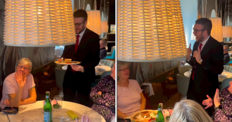 Inclusive Hospitality: Waiter's Sign Language Birthday Wish Wins Hearts ...