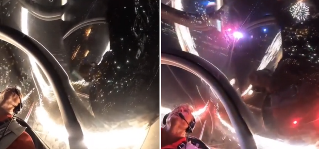 Pilot Captures Fireworks Show From Cockpit