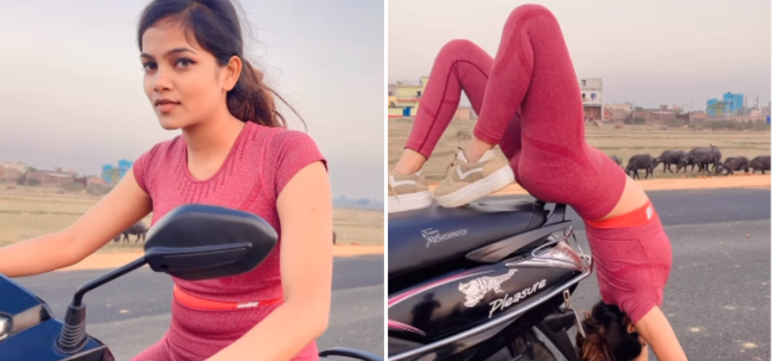 Viral Video Alert: Girl On Scooty Pulls Off Daring Yoga Moves