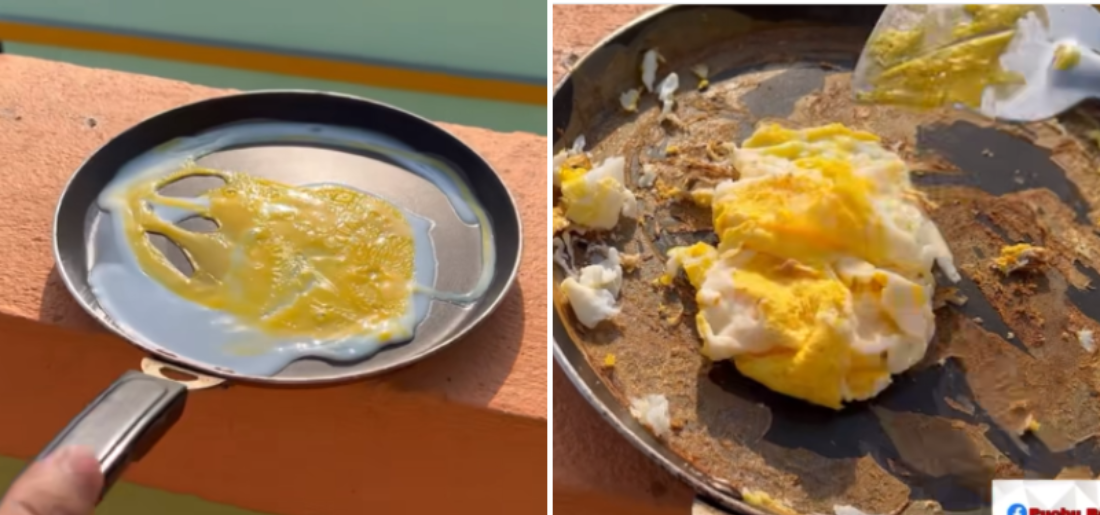 Bengal Man Fries An Egg On The Terrace In Extreme Heat
